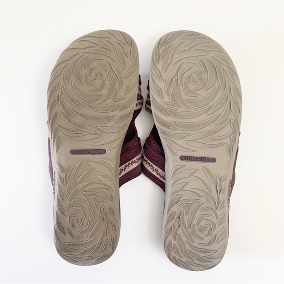 Merrell | Shoes | Merrell Terran 3 Post Toe Loop Burgundy Sandals ...